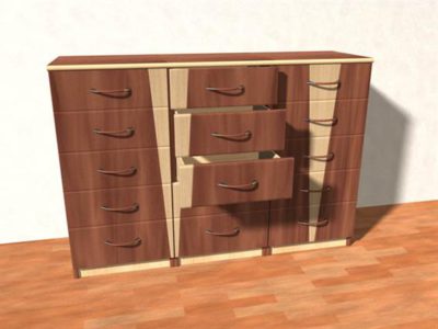 Cinema 4D Chest 3D Model Cabinet