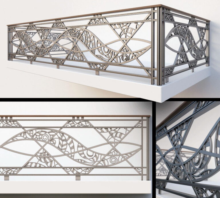 Balcony Forged Fencing 3D Model Architectural Tools