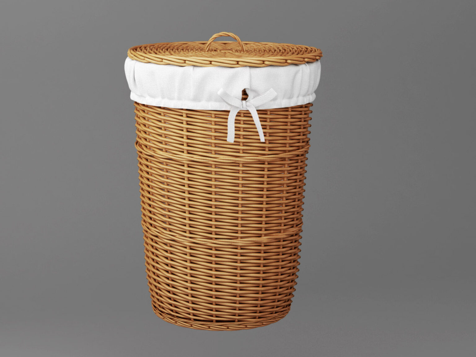 Bamboo Bathroom Basket 3D Model Bathroom