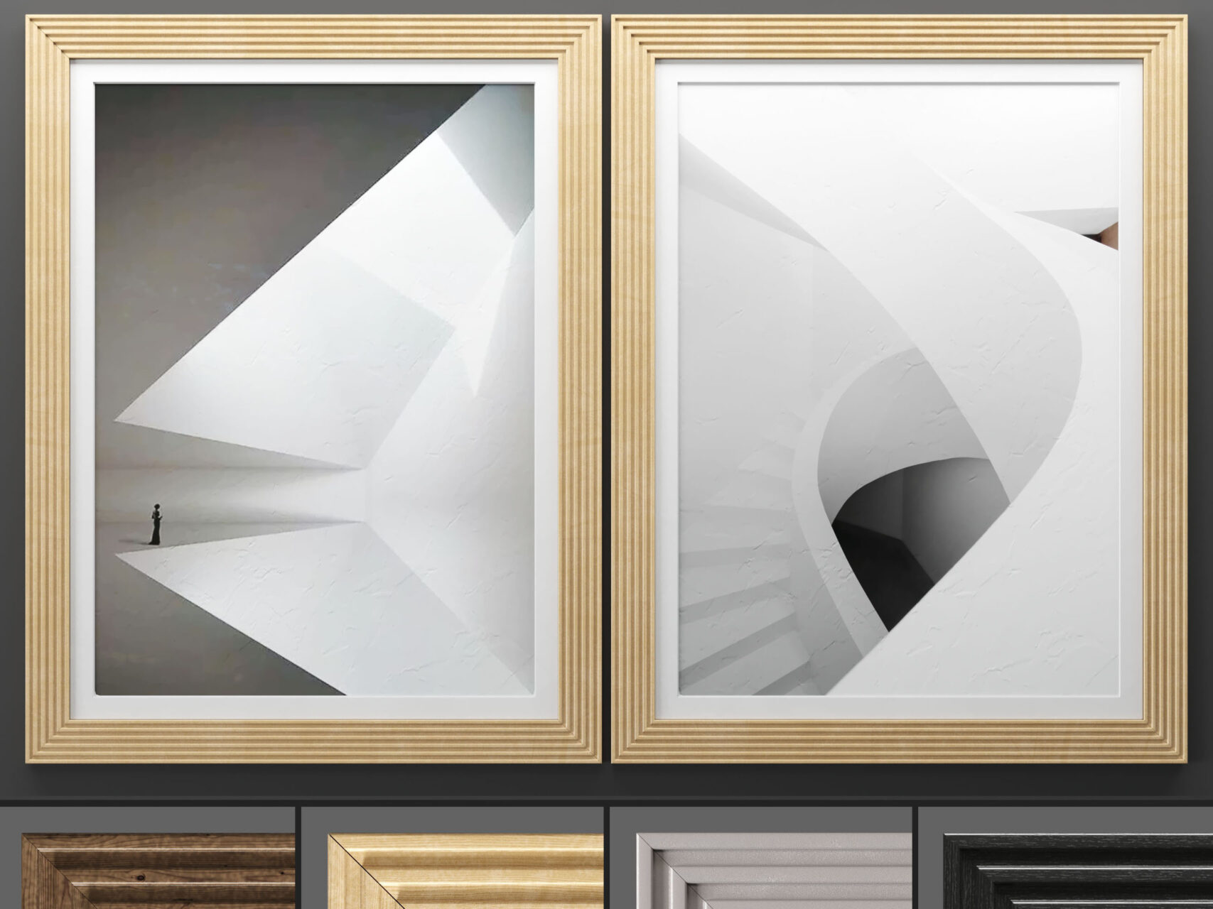 4 Textures Wood Picture Frame 3D Model Paintings