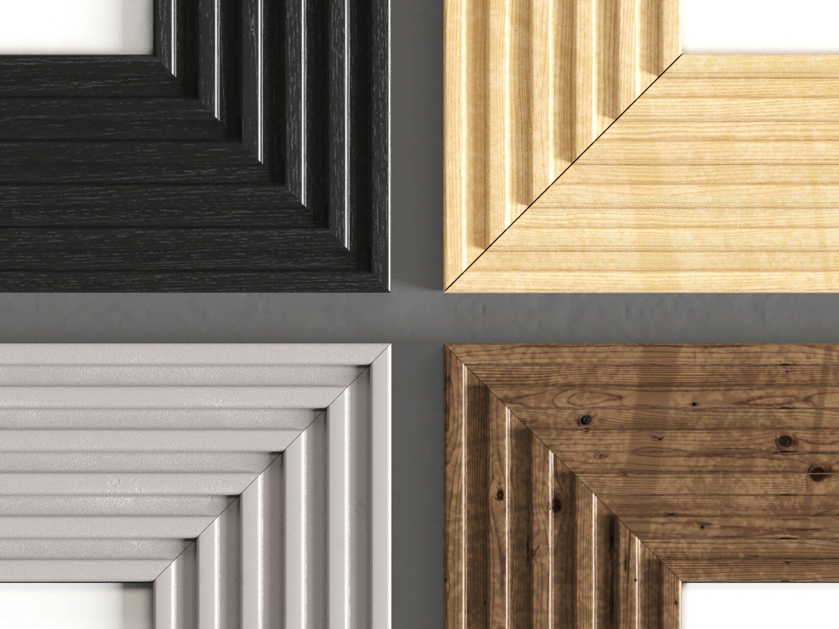 4 Textures Wood Picture Frame 3D Model Paintings