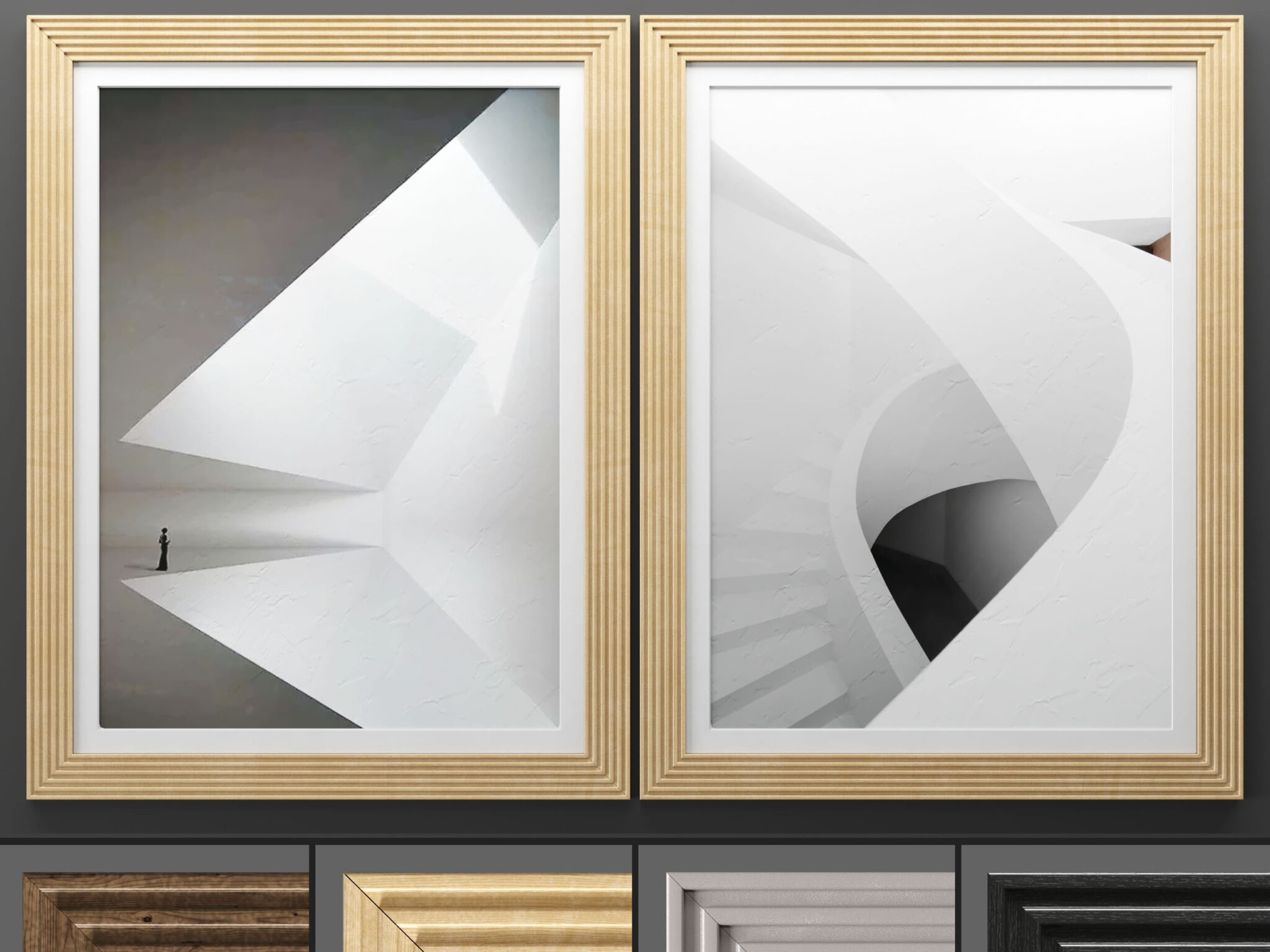 4 Textures Wood Picture Frame 3D Model Paintings