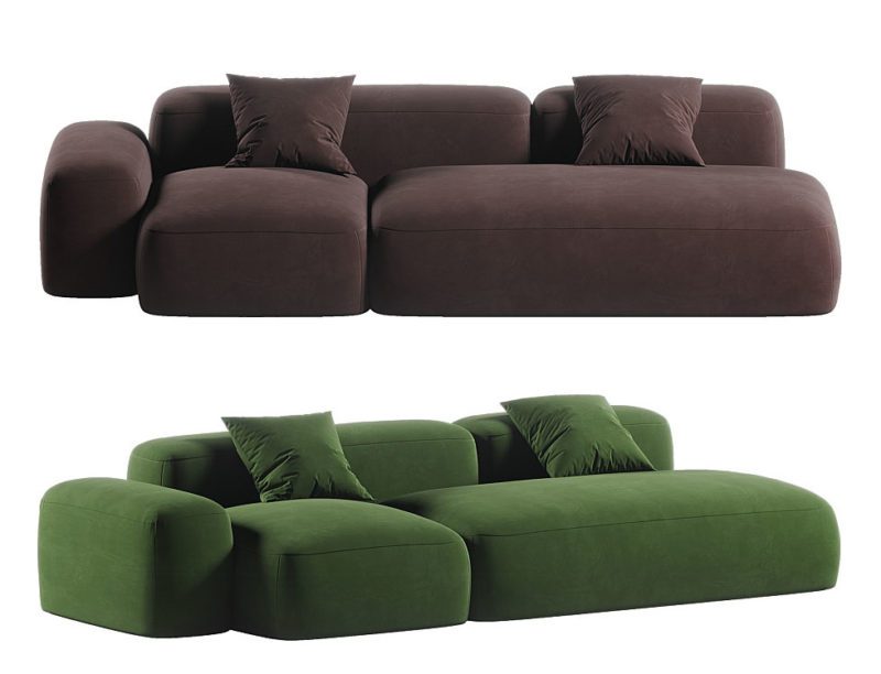 3 Colors Big Sofa Free 3D Model Sofa
