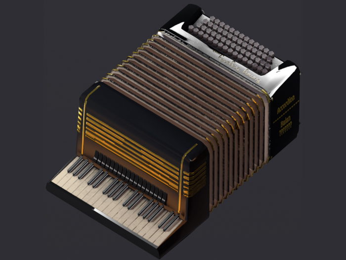 Accordion Musical Instrument 3D Model Music Instruments