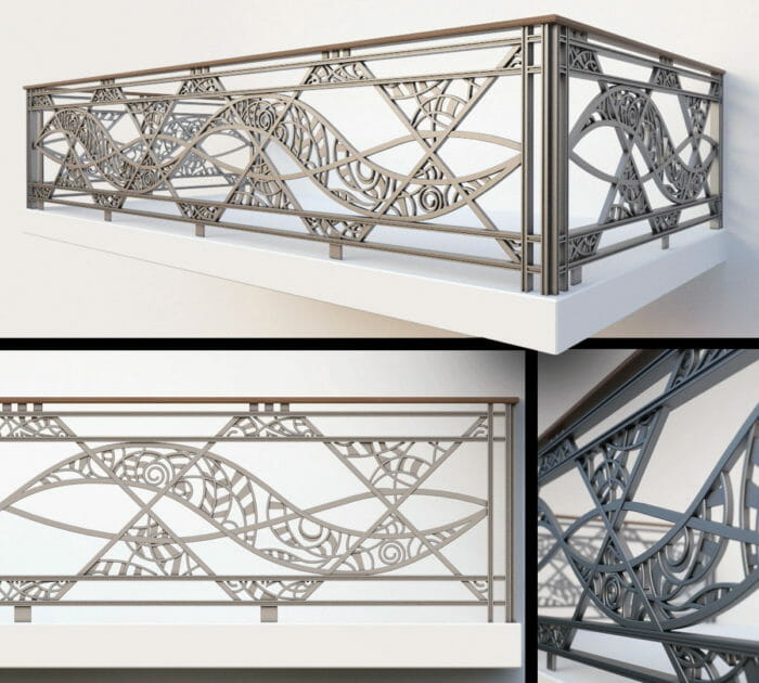 Balcony Forged Fencing 3D Model Architectural Tools