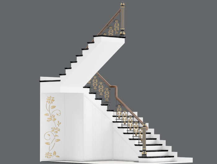 Classic Decorative Stairs 3D Model Architectural Tools