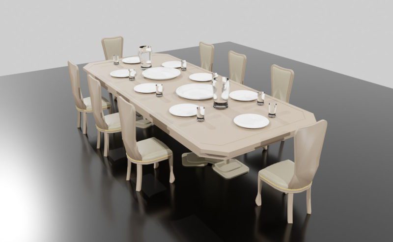 Dining Table Set Free 3D Model Table