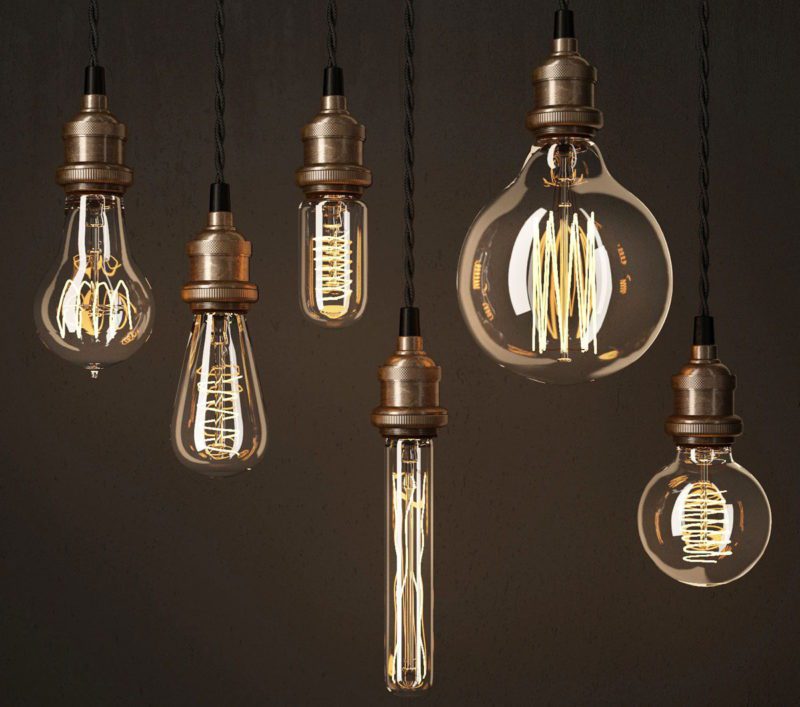 Edison Style Lamps 3D Model Autodesk ( fbx )