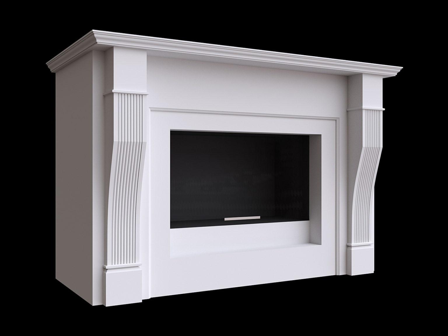 Elegant Shape Fireplace 3D Model Interior Tools