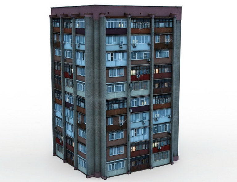 Free 3D Old Apartment Buildings