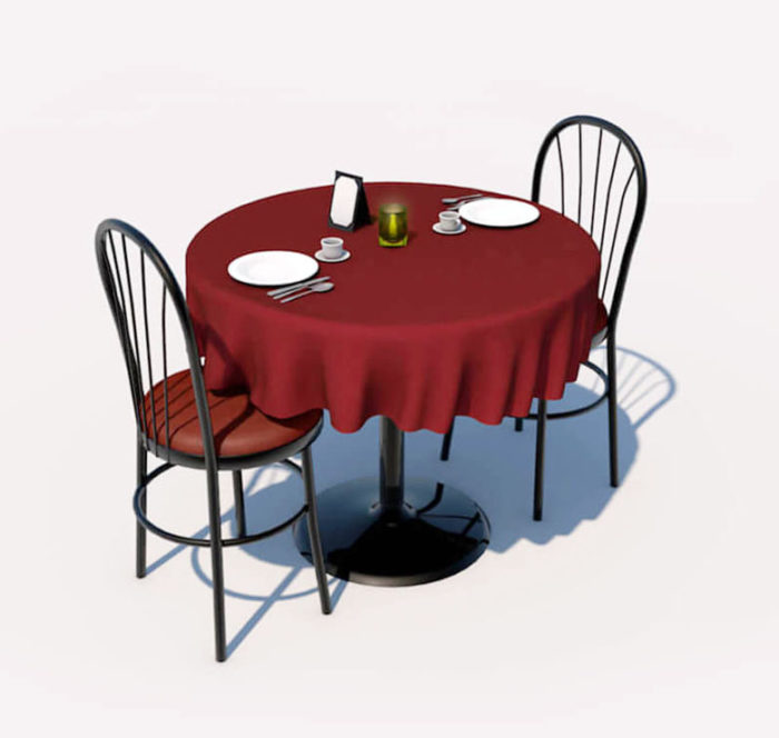 Free 3D Restaurant Table Model