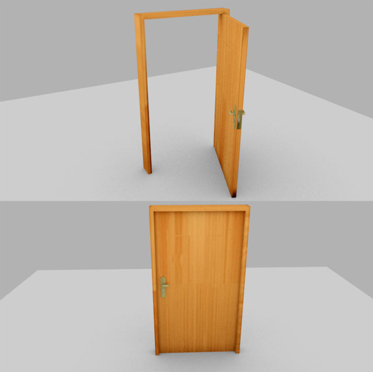 Free 3D Wooden Door Model 3D Studio (3ds)