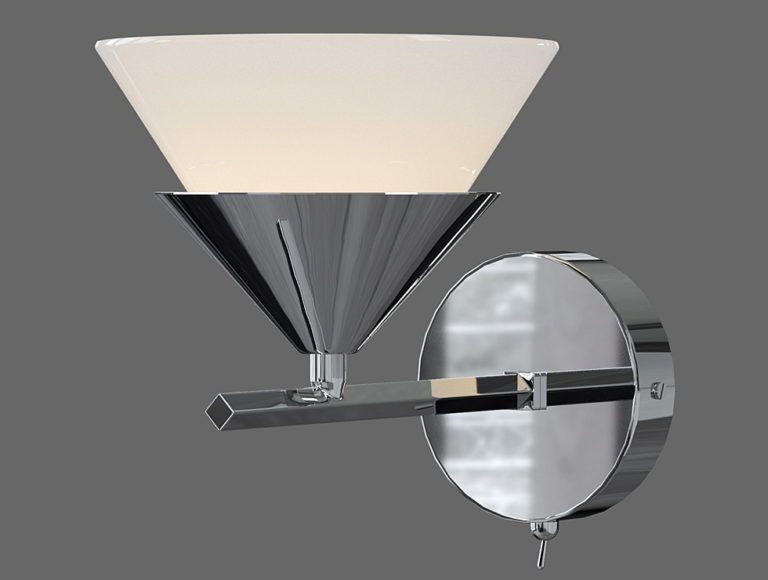 Glass and Metal Wall Lamp 3D Model Wall Lights