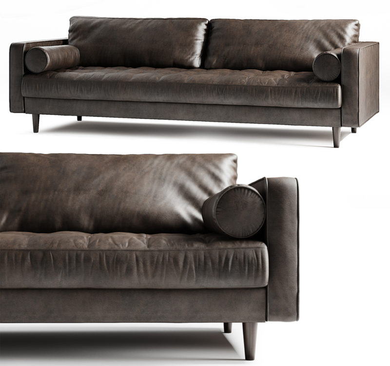 High quality leather Sofa 3D Model Sofa