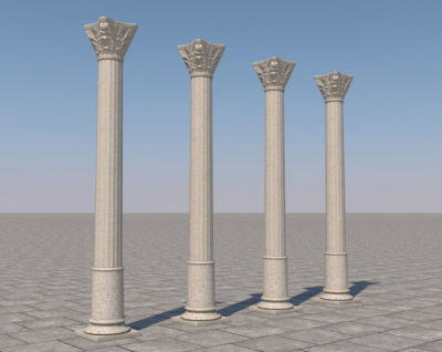 Historical Column 3D Model Exterior Tools