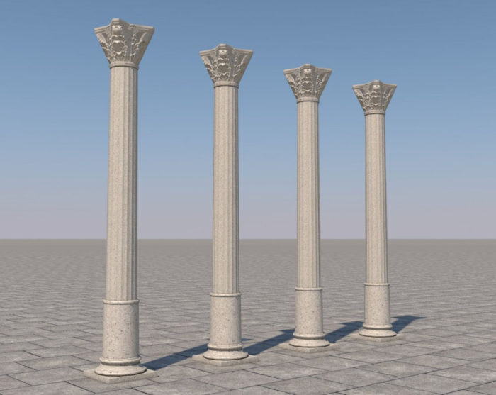 Historical Column 3D Model Exterior Tools