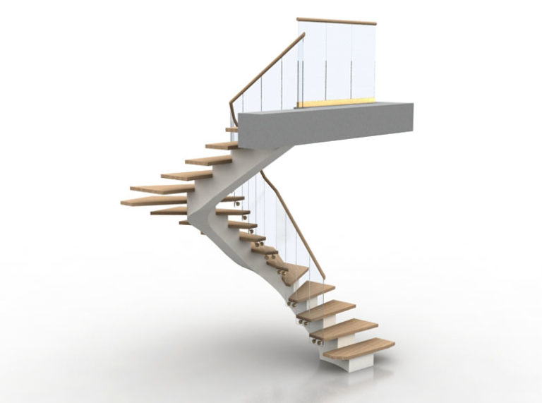Interior Stairs 3D Model Stairs and Fence