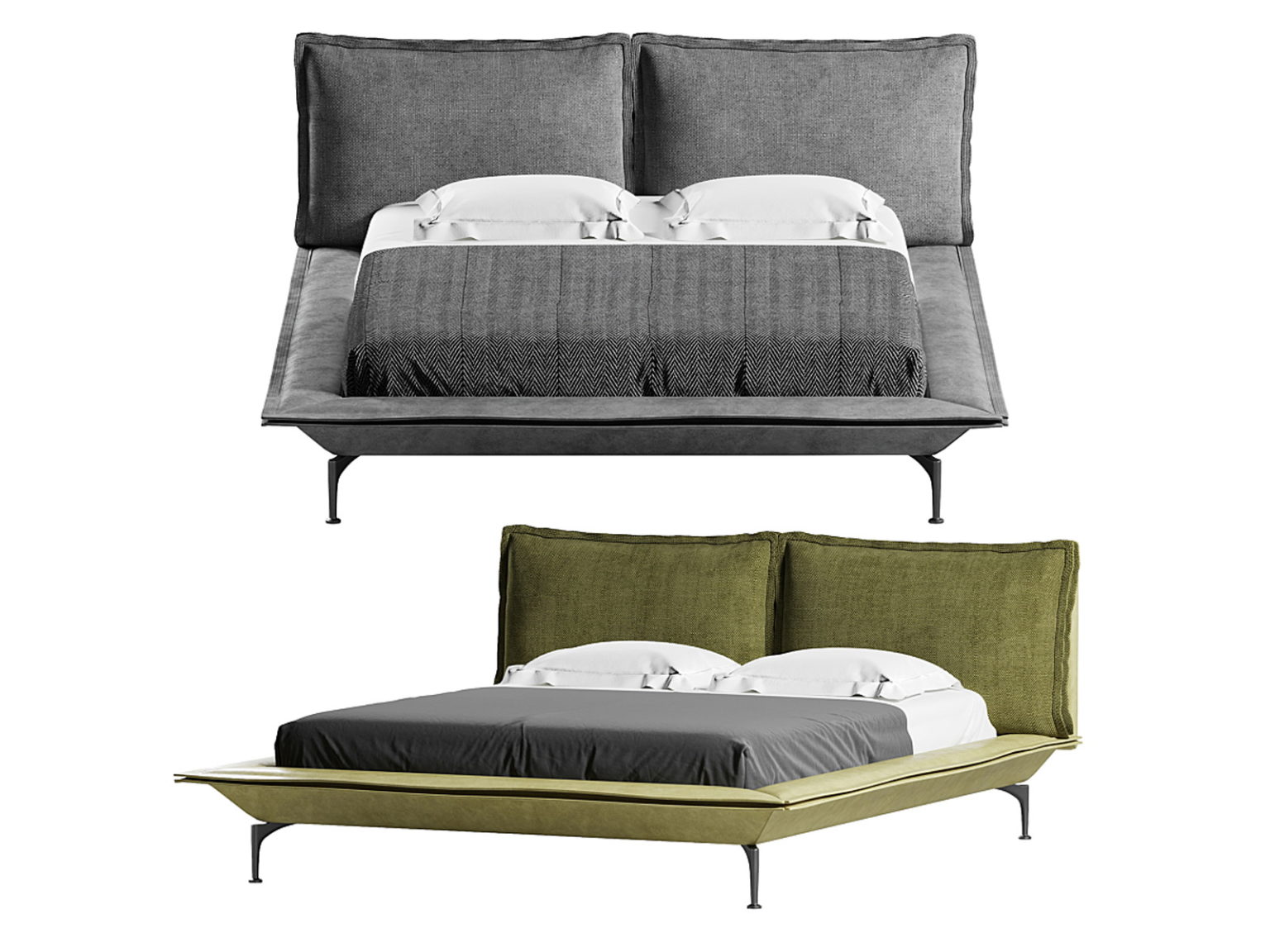 Double Bed Free 3D Model Bed