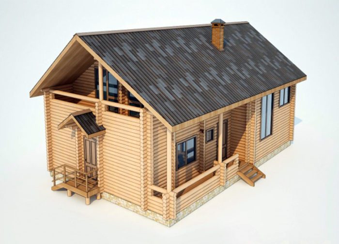 Log House 3D Model Buildings