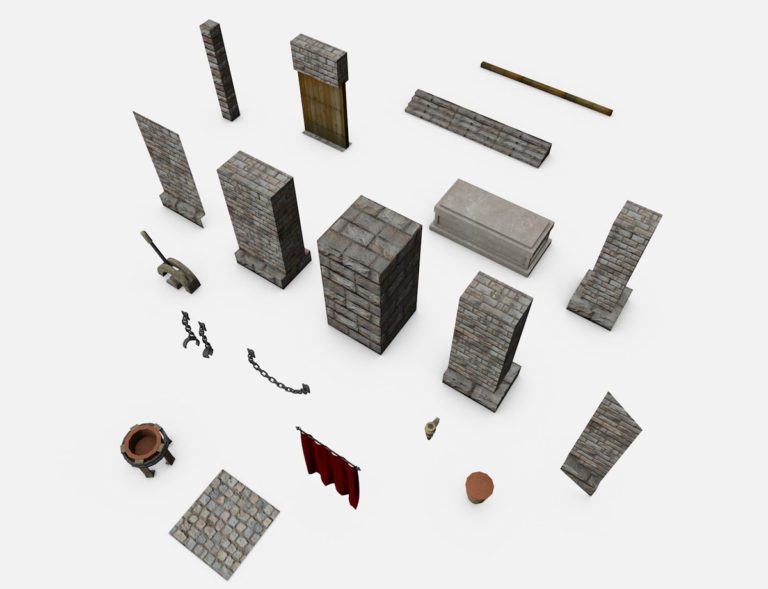 Medieval Dungeon Pack Free 3D Model Exterior Tools