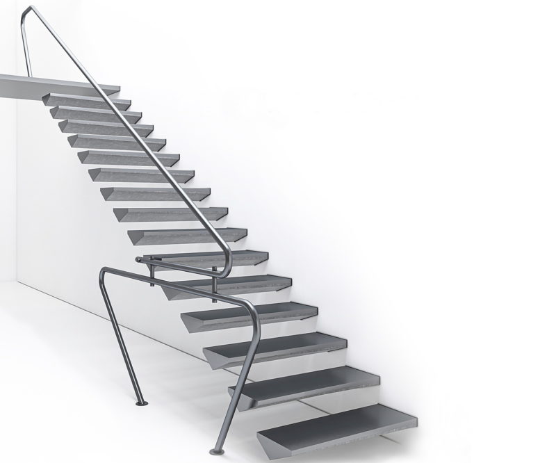 Metal and Concrete Stair Free 3D Model Architectural Tools