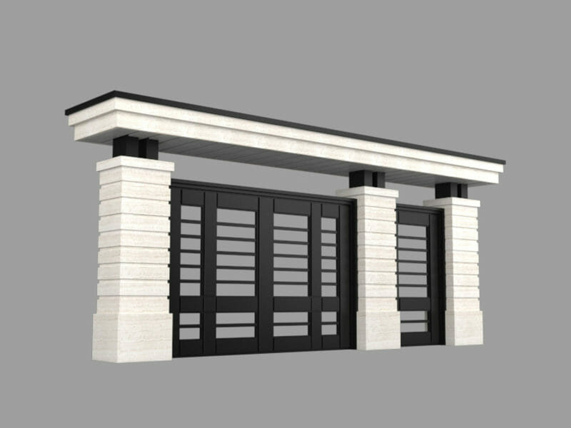 Modern Luxury House Garden Gate 3D Model Exterior Tools