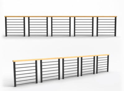 Modern Railing for Balcony Free 3D Model Stairs and Fence