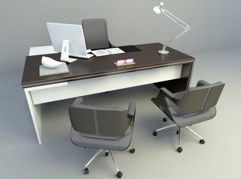 Office Desk and Chairs 3D Model Office Furniture