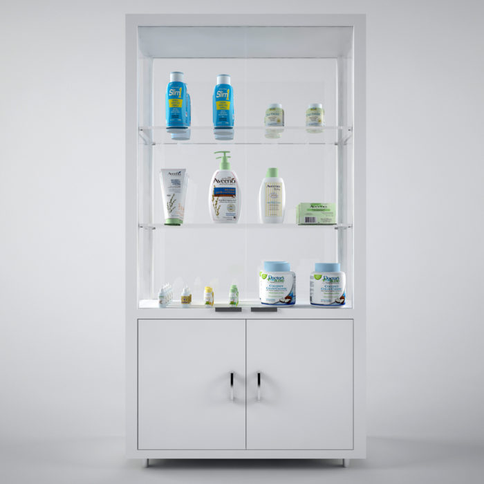 Store Glass Showcase With Products 3D Model Equipment