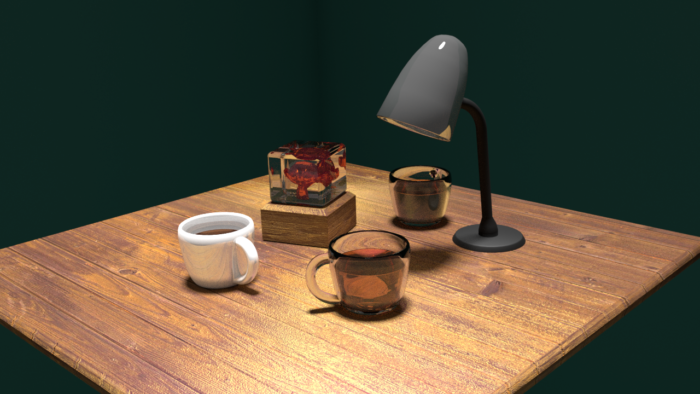 Free Obj Table Scene 3D Model Interior Scenes