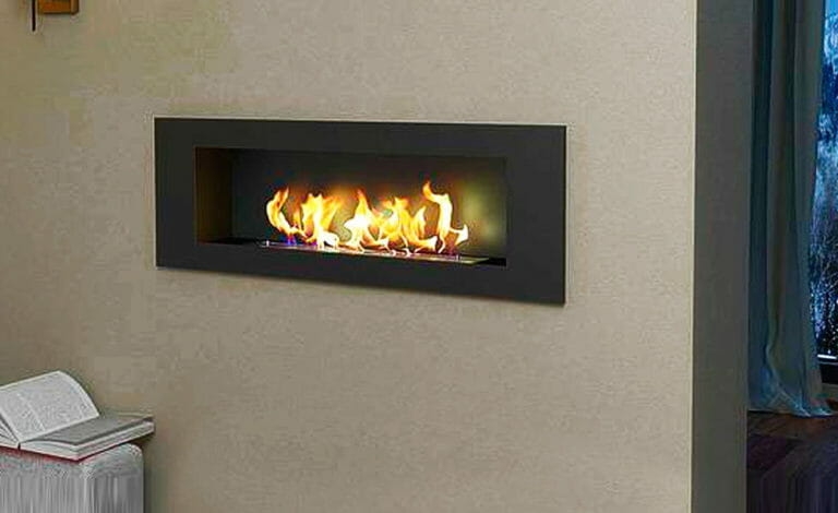 Wall Embedded Bio Fireplace 3D Model Architectural Tools