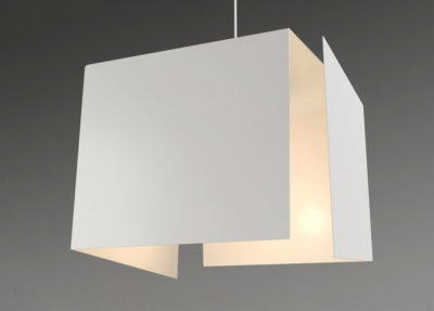 White Square Pendant Lamp 3D Model Ceiling Lights, Chandelier