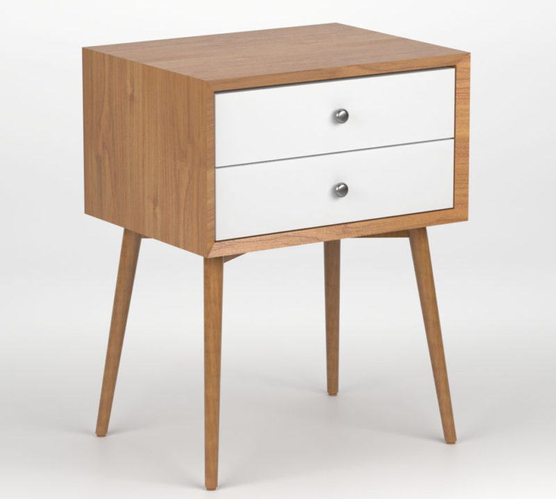 Wooden Bed Side Table 3D Model Cabinet