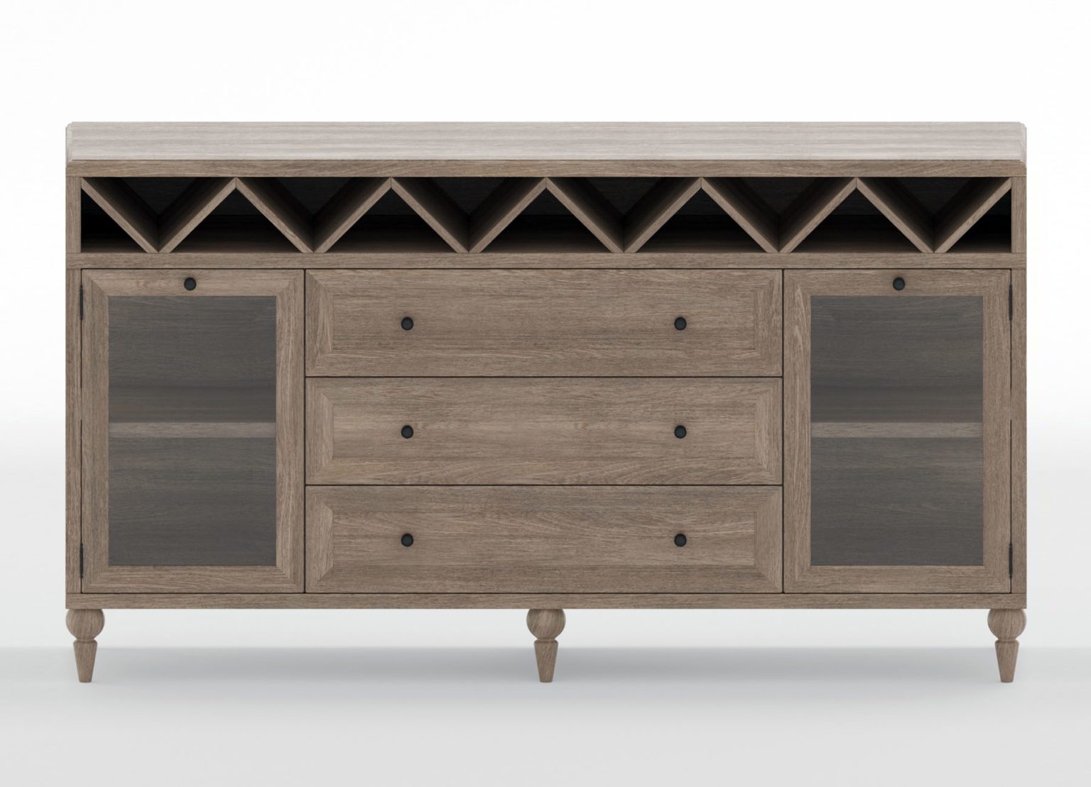 Wooden Decorative Dresser Free 3D Model Cabinet