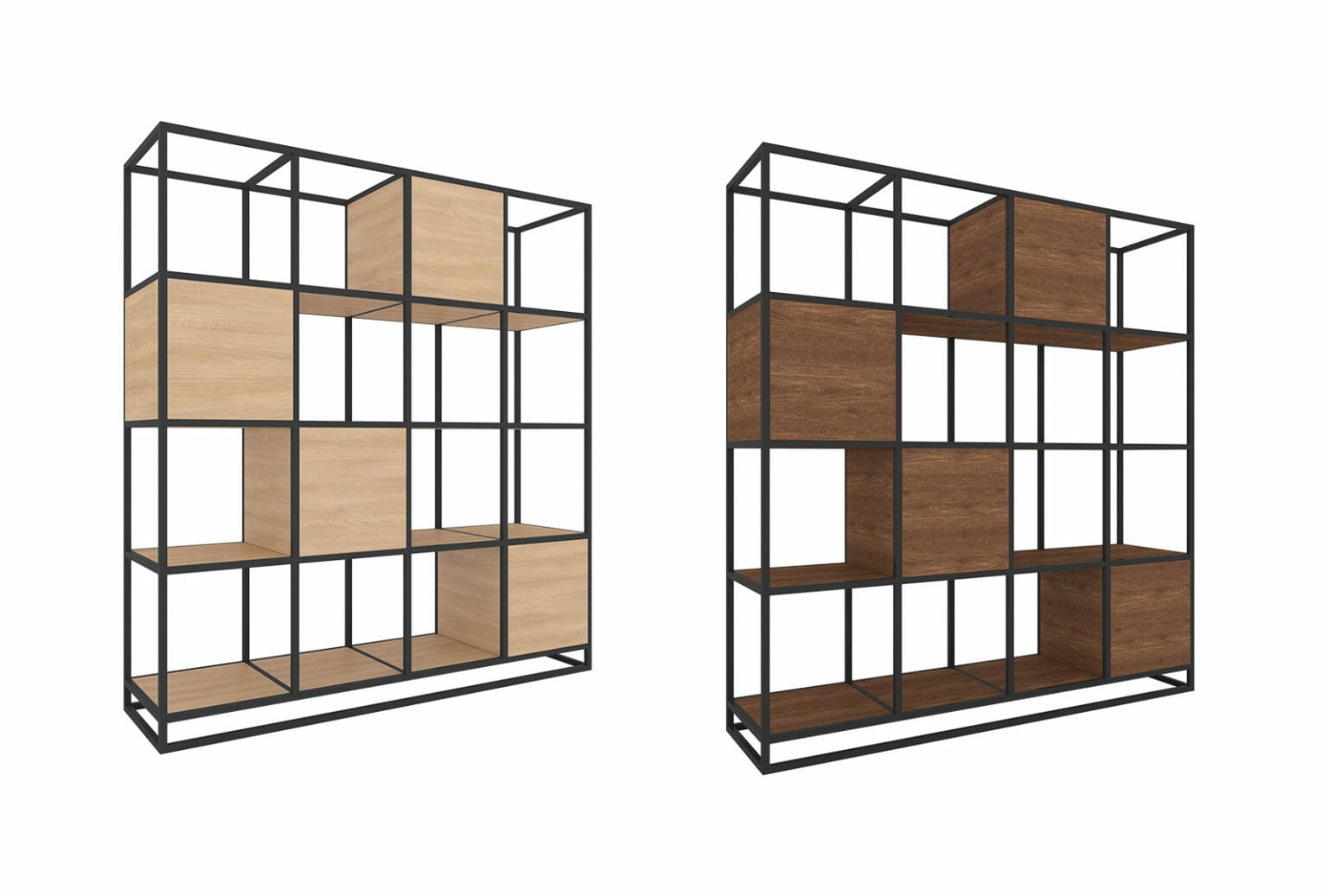 Wooden and Metal Rack 3D Model Cabinet