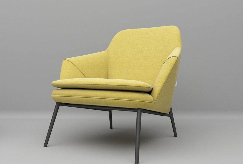 Yellow Texture Armchair 3D Model Armchair